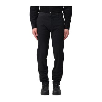 Re-hash Homme, Pantalons, Noir, Taille: W36 Pantalon Chino Noir Classique Coupe Droite