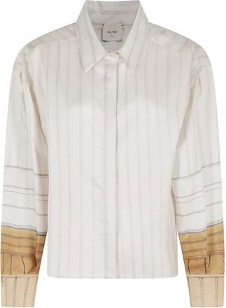 Alysi Femme, Blouses et Chemises, Multicolore, Taille: 36 FR Camicia Pinstripes