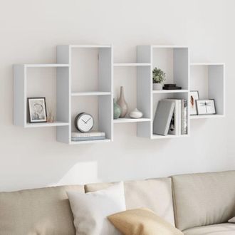 vidaXL Vidaxl - tag&egrave;re murale blanc 159x18x65 cm bois ding&eacute;nierie