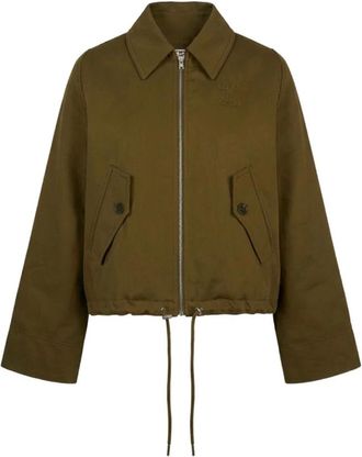 Closed Femme, Vestes, Vert, Taille: 40 FR Cotton Blouson Jacket