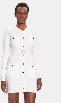 Liu Jo Strickkleid MF5371 MS99E Wei&szlig; Slim Fit