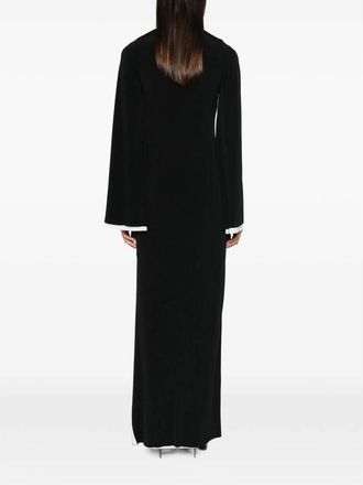Darkpark Wool Alpaca Blend Evening Dress - Black