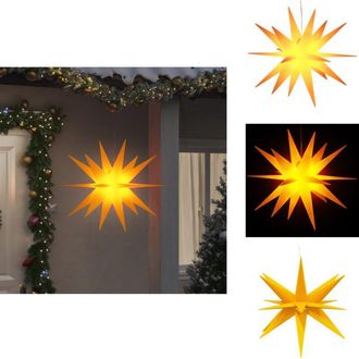 vidaXL LED-Weihnachtsstern Faltbar Gelb 100 cm - Weihnachtsstern - Weihnachtssterne - Leuchtstern - Leuchtsterne