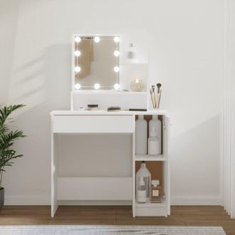 vidaXL Coiffeuse avec led blanc 86,5x35x136 cm Vidaxl