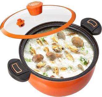 Generic Schnellkochtopf Klein - Schnell Aufheizender, Energiesparend Kochgeschirr, Antihaftbeschichtung Im Inneren, Transparenter Deckel Mit Dampf&ouml;ffnung | F&uuml;