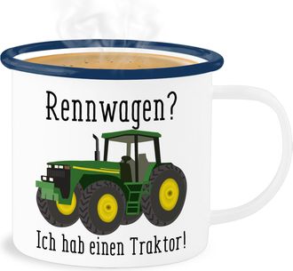 Shirtracer Emaille Becher Blechbecher - Traktoren Tassen - Rennwagen Ich habe einen Traktor - Geschenk Landwirt Trecker Bauer Geschenkidee Landwirtschaft Landwir