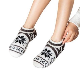 Generic Chaussettes Rigolotes Femme Funny Socks Chaussettes Antid&eacute;rapantes Pour Femmes Douces Et Chaudes Doubl&eacute;es En Fleece Parfaites Pour La Maison En Hiver