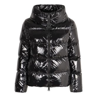 Herno Femme, Vestes, Noir, Taille: 38 FR Veste Brillante &agrave; Fermeture &Eacute;clair