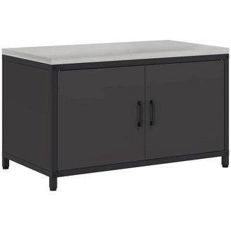 vidaXL Vidaxl - Meuble de rangement de cuisine avec étagère Noir Acier