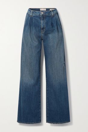 Nili Lotan Jean Large Taille Haute À Plis Flora - Bleu