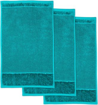 M&ouml;ve Bamboo Luxe 3er Set G&auml;stetuch 30 x 50 cm aus 60% Baumwolle / 40% Viskose aus Bambus-Zellstoff, Ocean