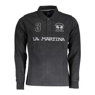 La Martina Homme, Tops, Noir, Taille: L Polo Noir en Coton