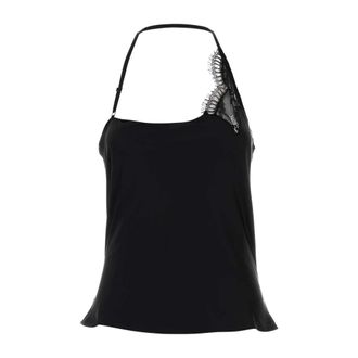 Courr&egrave;ges Femme, Tops, Noir, Taille: 40 FR Lace Asymmetrical Top