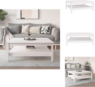 vidaXL Table basse Blanc 100x100x40 cm Bois massif de pin - Table Basse Blanche - Meuble tv - Table Dappoint - Table Design - Bois Massif