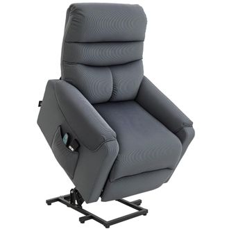 HOMCOM Fernsehsessel mit Aufstehhilfe Elektrisch, Massagesessel mit Liegefunktion und Wärmefunktion, Relaxsessel mit Fernbedienung und Seitentasche Verstellb