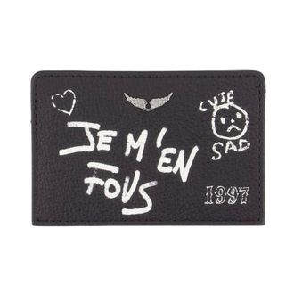Zadig&Voltaire Femme, Accessoires, Noir, Taille: ONE Size Zv Pass Arty Tag Porte-cartes