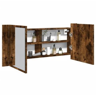 vidaXL LED-Spiegelschrank R&auml;uchereiche 100x12x45 cm - Vidaxl