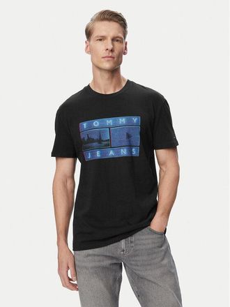Tommy Jeans T-Shirt Photo Flag DM0DM23191 Schwarz Regular Fit