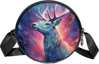 Generic Petit sac à bandoulière circulaire pour femme, petit sac à bandoulière avec fermeture éclair et bretelles réglables style décontracté pour femmes et f