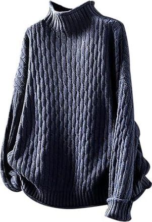 Generic Pulls pour femmes pulls tricotés hauts dautomne pulls pull à manches longues hauts col sweat-shirt de Noël pour femme taille sweat femme pull femme gr