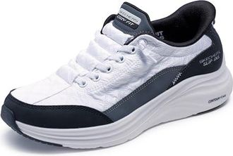 Skechers Femme Contour Foam, White Mesh Black Duraleather Leather Gray Tri, 41 EU
