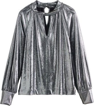 Next Langarmbluse Langärmelige Metallic-Jerseybluse mit Drehdetail (1-tlg)