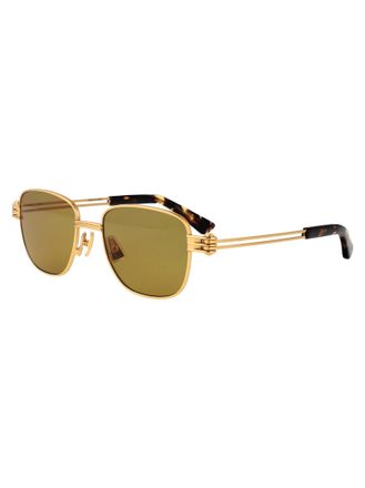 Bottega Veneta Unisex Sunglasses Bv1380s Gold Gold-Gold-Yellow Metal Gold/gold/yellow