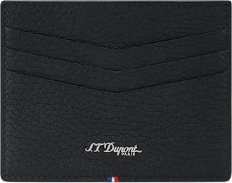 S.T. Dupont porte-cartes en cuir grainé - Noir