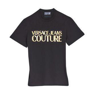 Versace Jeans Couture Logo Gepr&auml;gtes Baumwoll-T-Shirt - - Tops - Herren - Schwarzk - 2XL