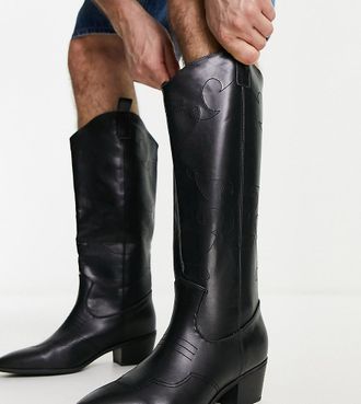 Public Desire Austin - Bottes santiags effet vintage - Noir