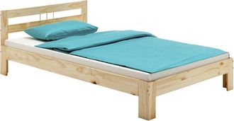 IDIMEX Massivholzbett Theo Jugendbett Bettgestell Einzelbett mit Kopfteil Kiefer massiv 100 x 200 cm in Natur lackiert