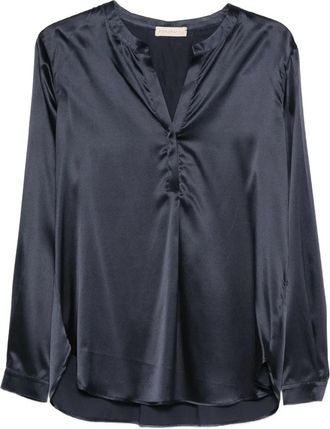 Purotatto Hemd mit V-Ausschnitt - Blau