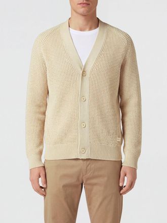 HUGO BOSS Cardigan en m&eacute;lange de coton &agrave; col V et fermeture boutonn&eacute;e