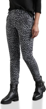 Street One Damen A378415 Jeans mit Leo-Print,Grau,30