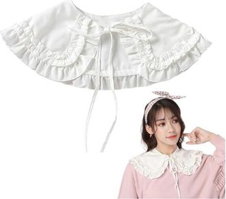 Soimiss Col de chemisier pour femme Faux col amovible Col lotus Feuilles Demi-chemises Faux col pour filles femmes filles Blanc, Blanc., 30x1 1x 0,3 cm