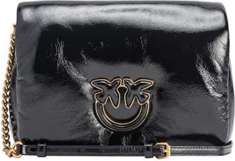 Pinko Love Click Pouf Classic Soft Naplack, Sac Femme, Z99b_Black Limusine Block Couleur