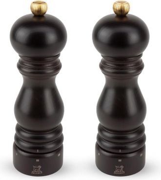 Peugeot Paris uSelect 18 cm Pepper and Salt Mill Set - 6 Predefined Grind Settings - Powdered Salt Innovation, Zirlion Mechanism - PEFC-Certified Wood - Made 