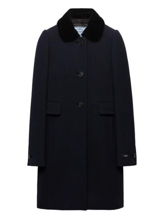 Prada manteau droit &agrave; col d&eacute;tachable - Bleu