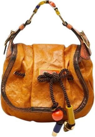Louis Vuitton Pre-owned Sac &agrave; main en cuir et python Kalahari PM - Femme - Pre-owned - Orange - Taille: ONE Size