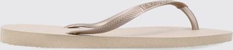 Havaianas Tongs Slim en caoutchouc avec petit talon et logo ton sur ton
