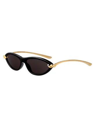 Bottega Veneta Womens Sunglasses Black-Gold-Grey Metal Black/gold/grey