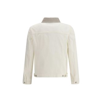 Brunello Cucinelli Mens White Cotton Denim Jacket Clothing
