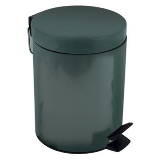 Spirella Treteimer aus Stahl SYDNEY - Modernes Design, Einfache Öffnung, Herausnehmbarer Inneneimer - Badezimmer- oder Küchenzubehör - Dunkelgrün - 3L