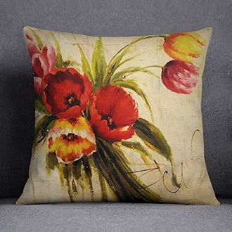 Bonamaison Le Jardin du Lin Kissenh&uuml;llen, Cotton, Mehrfarbig, 45x45