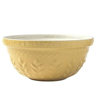Tala Traditionelle Gelbe Steingut Rührschüssel, Mais-Reliefmuster, Schlagfest, Backzubehör, Perfekt für Brot und Kuchen, 30 cm Breite, Gelb