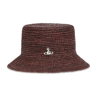 Vivienne Westwood Orb Raffia Bucket Hat - - Accessories - unisex - Braun - S