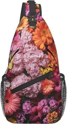 Generic Sac &agrave; dos &agrave; bandouli&egrave;re pour homme avec fleurs en fleurs arc-en-ciel