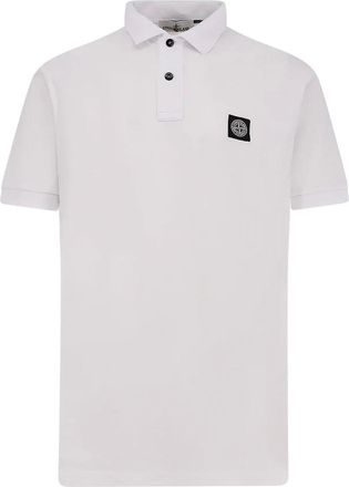 Stone Island Homme, Tops, Blanc, Taille: XL Polo Logo