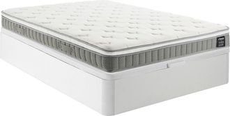 Vente-Unique Ensemble 160 x 200 cm sommier Coffre Blanc + Matelas Ressorts ensach&Egrave;s et Accueil m&Egrave;moire de Forme &Egrave;p.21cm - VITOGO de YSME