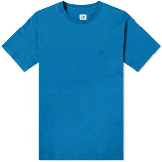 C.P. Company Lyons Blue Small Logo T-Shirt - - Tops - Herren - Blau - L